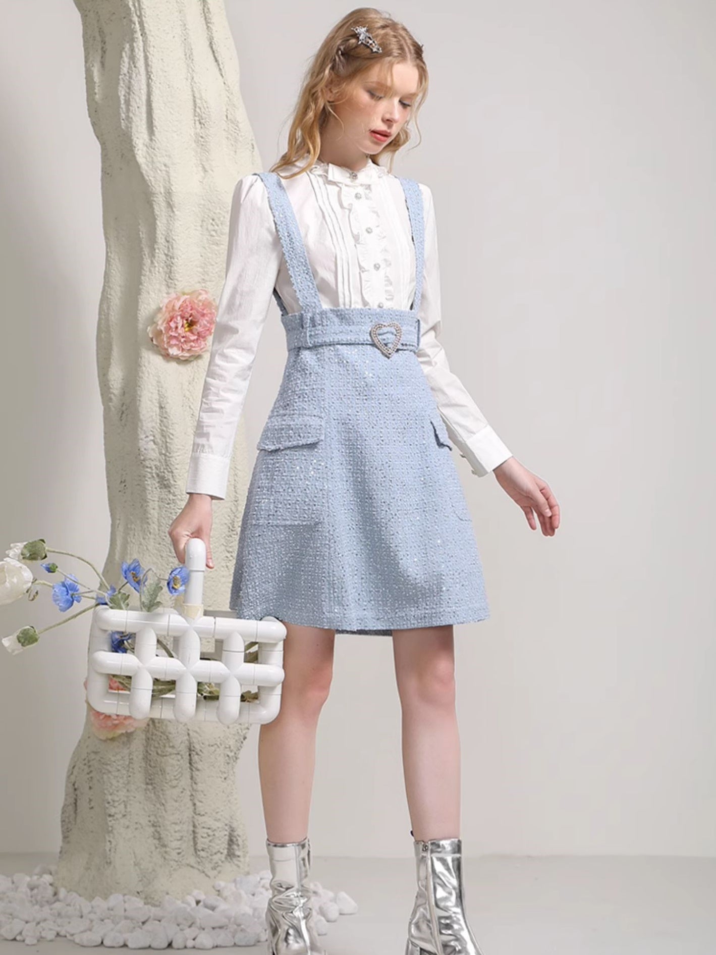 Flare Retro Bijou Heart-Belt Classy One-Piece – ARCANA ARCHIVE