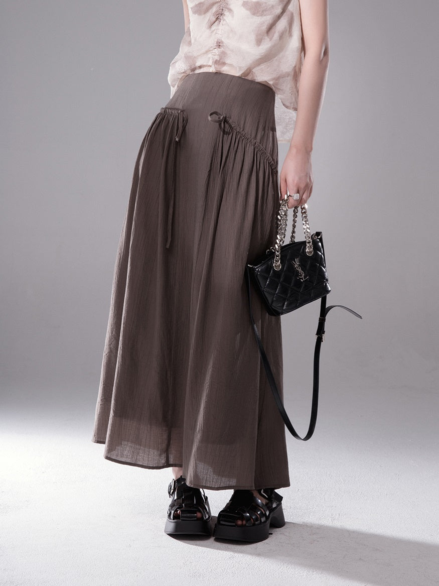 Ink Dyed Cool Texture Shirred Skirt – ARCANA ARCHIVE