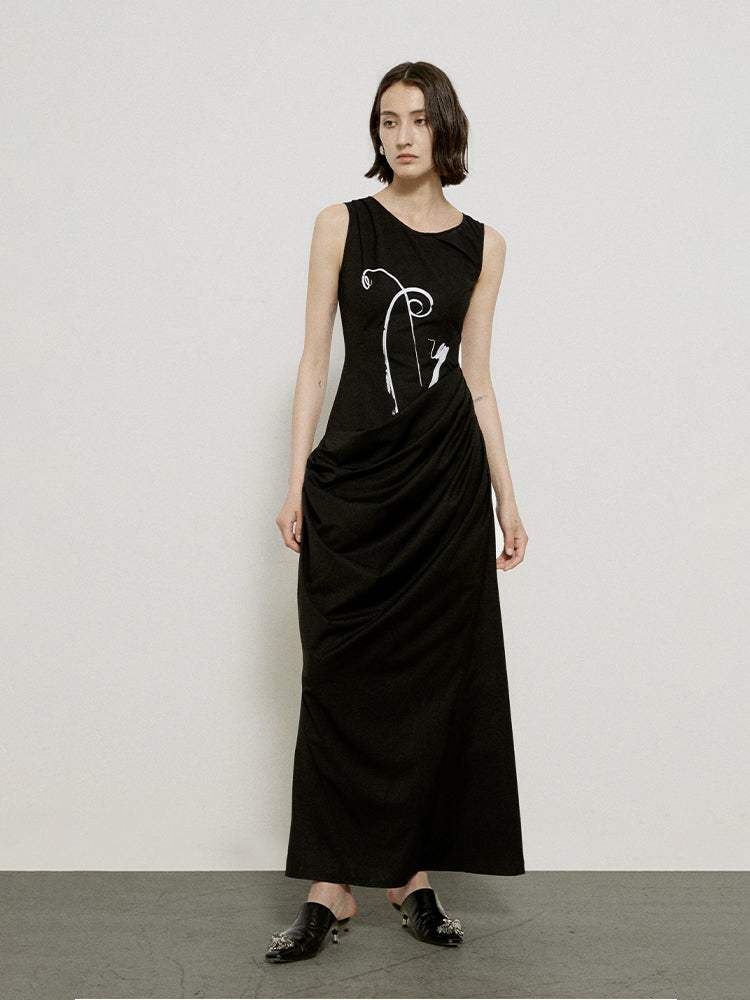 Drape Silhouette Long Nichi Sleeveless One-piece – ARCANA ARCHIVE