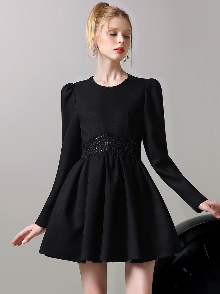 False-Collar Fur Elegant Flare Cute One-Piece – ARCANA ARCHIVE