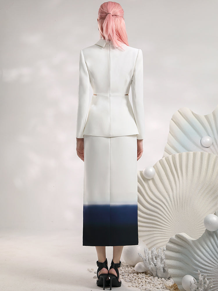 Twist Sexy Nichi Water-Color Ink Classy Jacket＆Long-Skirt – ARCANA ARCHIVE