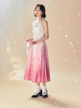 Gradation Back-Open Camisole Sexy Ribbon Summer One-Piece – ARCANA ARCHIVE