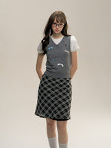 Knit V-Neck Ribbon Metal Nichi Button Vest – ARCANA ARCHIVE