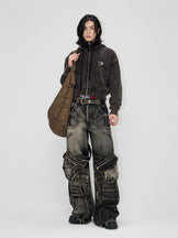 Zipper And Removable Pockets Work Jeans – ARCANA ARCHIVE