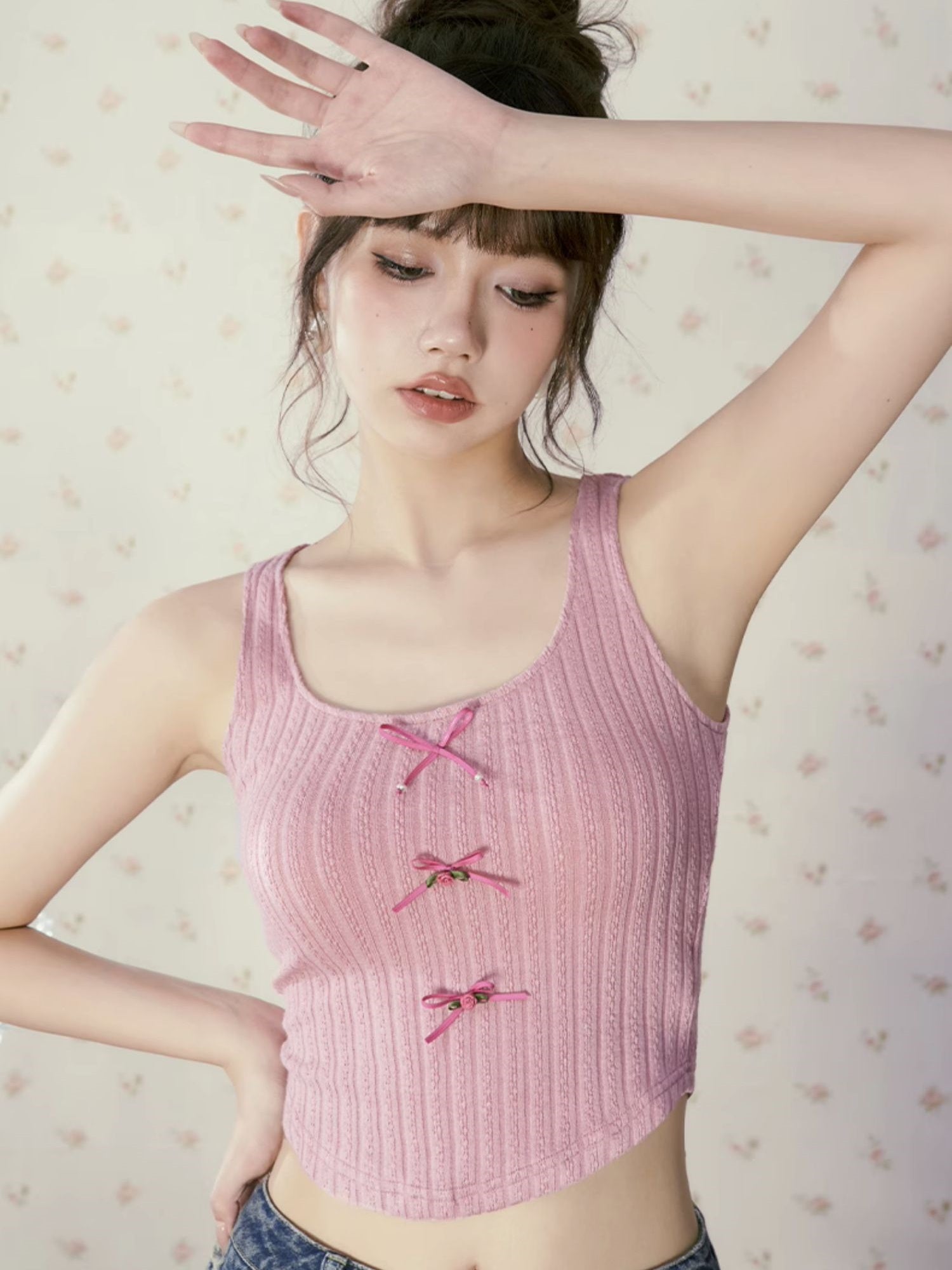 Ribbon Girly Summer-Knit Tank-Top – ARCANA ARCHIVE