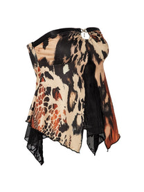 Flare Leopard Animal Gaudy Ciffon Bare-Top – ARCANA ARCHIVE