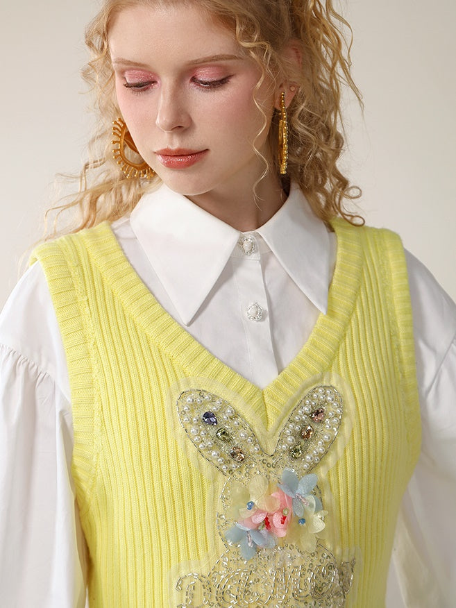 Gradation Nichi Knit Flare Unique Blosue＆Vest＆Short-Pants – ARCANA ARCHIVE