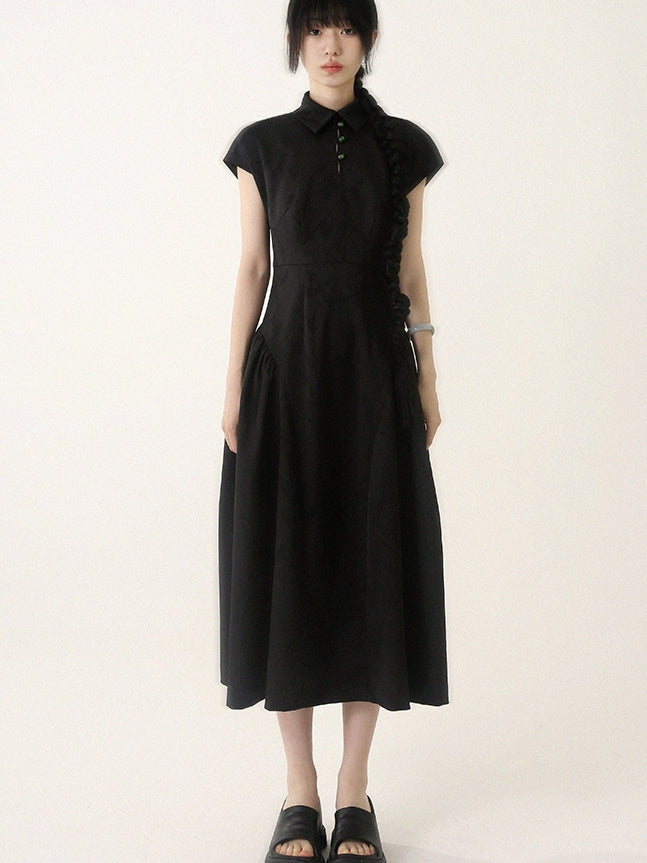 Embroidery Japanese Retro Flare One-Piece – ARCANA ARCHIVE
