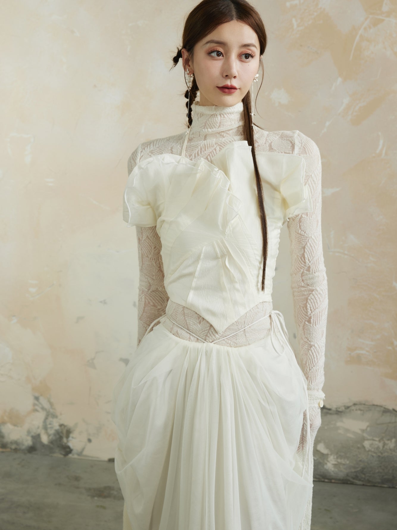 Lace Sheer Flower High-Neck Feminine Classy Knit – ARCANA ARCHIVE
