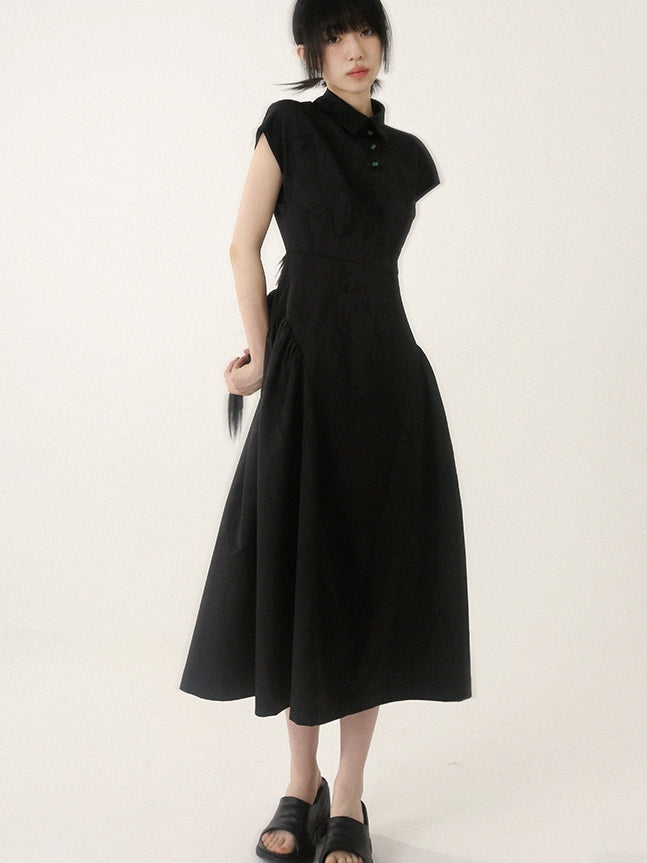 Embroidery Japanese Retro Flare One-Piece – ARCANA ARCHIVE