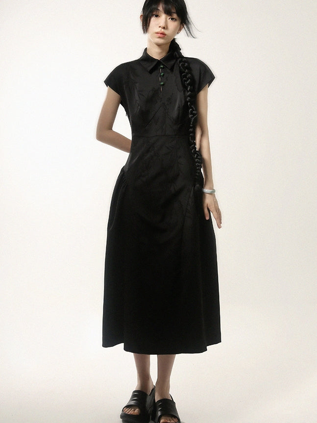 Embroidery Japanese Retro Flare One-Piece – ARCANA ARCHIVE