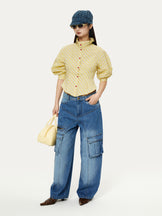Striped Palace Retro Style Puff Mid-sleeve Shirt – ARCANA ARCHIVE