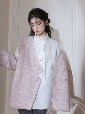 V-neck Chinese Style Drop Shoulder Jacket – ARCANA ARCHIVE