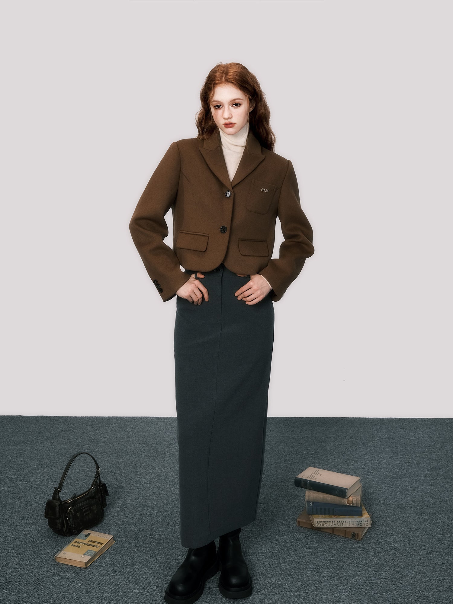 Wool Blend Short Single Jacket – ARCANA ARCHIVE