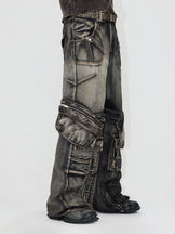 Zipper And Removable Pockets Work Jeans – ARCANA ARCHIVE