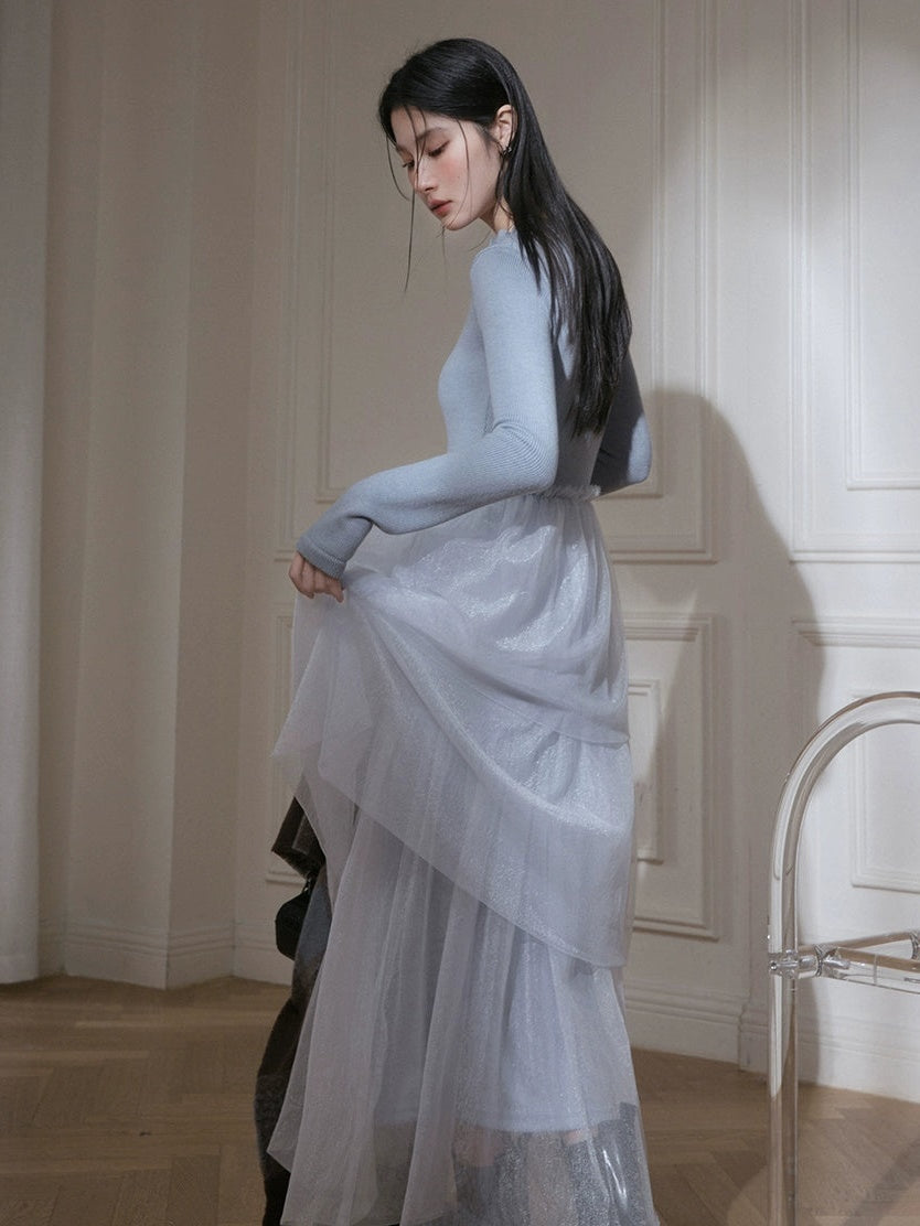 Patchwork Design Sheer Cake Dress – ARCANA ARCHIVE