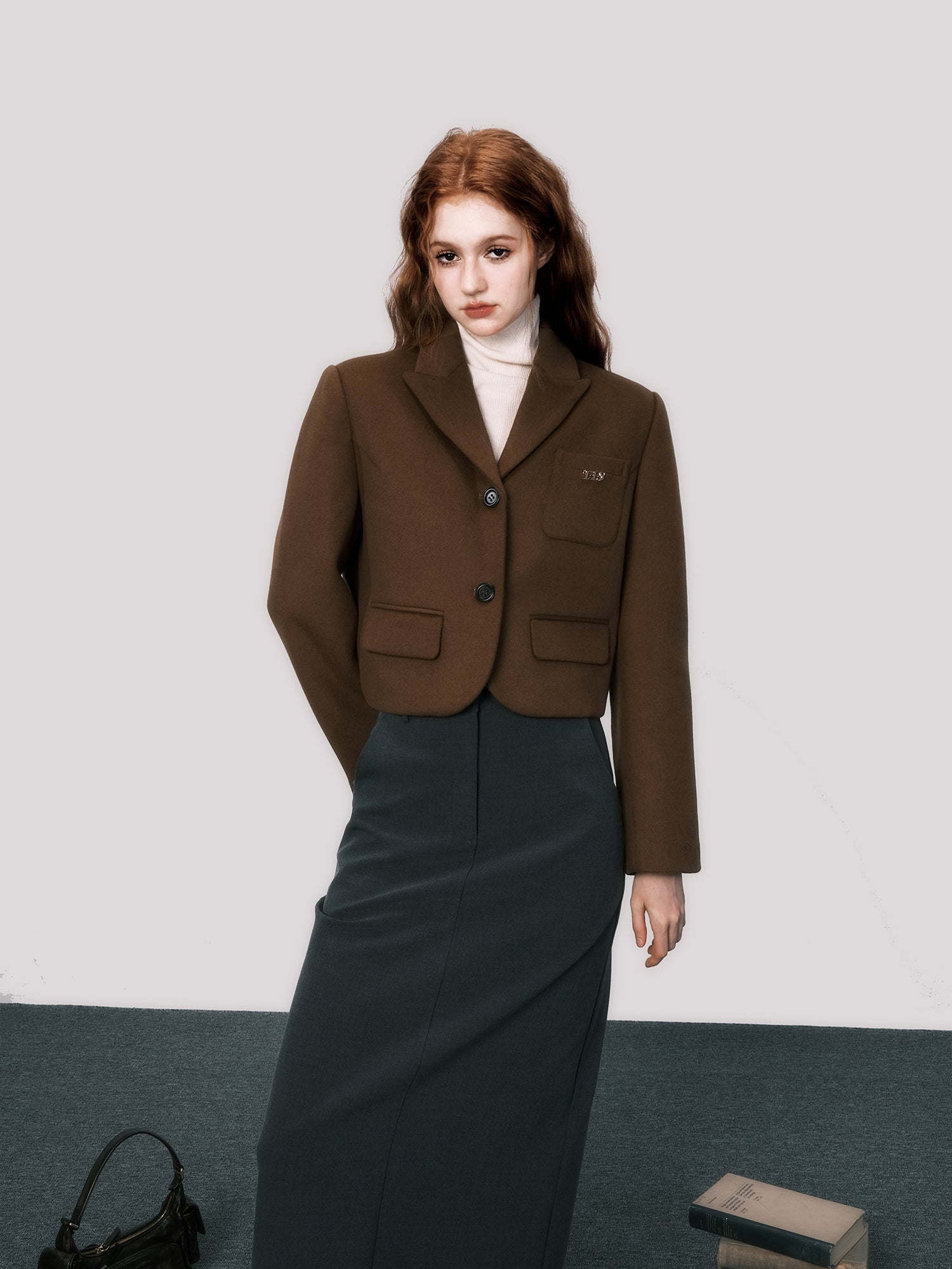 Wool Blend Short Single Jacket – ARCANA ARCHIVE