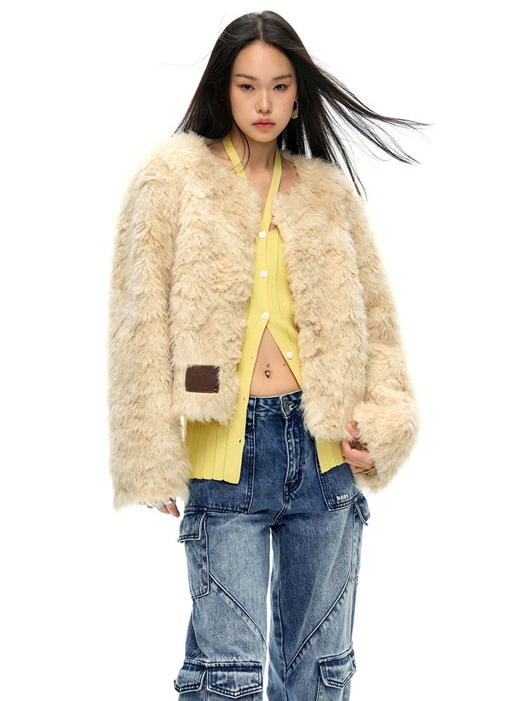 Curl Round Neck Fur Jacket – ARCANA ARCHIVE