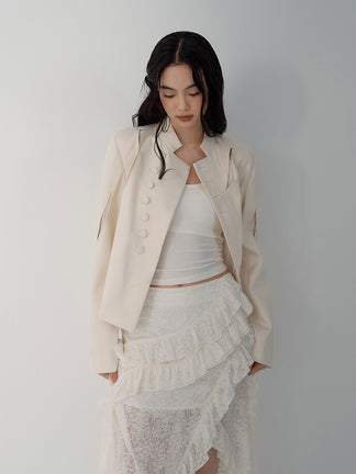 Chinese Style Short Asymmetrical Cutout Jacket – ARCANA ARCHIVE