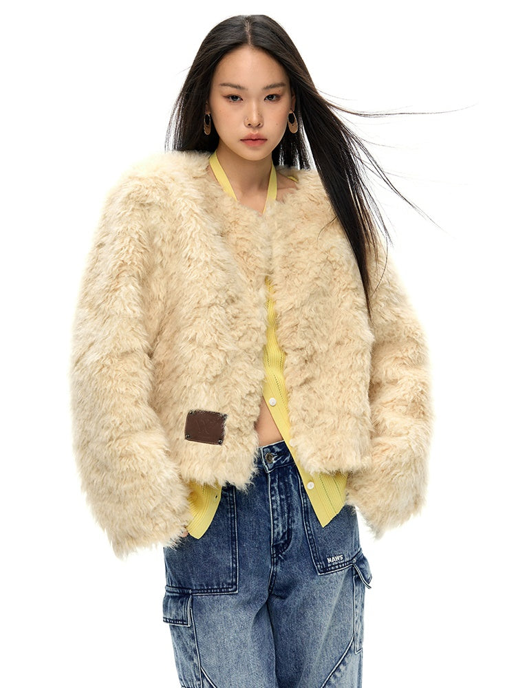 Curl Round Neck Fur Jacket – ARCANA ARCHIVE