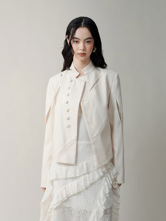 Chinese Style Short Asymmetrical Cutout Jacket – ARCANA ARCHIVE