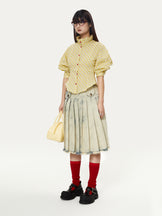 Striped Palace Retro Style Puff Mid-sleeve Shirt – ARCANA ARCHIVE