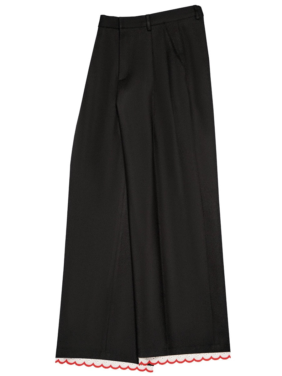 Lace Stitch Wide Leg Pressed Pleats Pants – ARCANA ARCHIVE