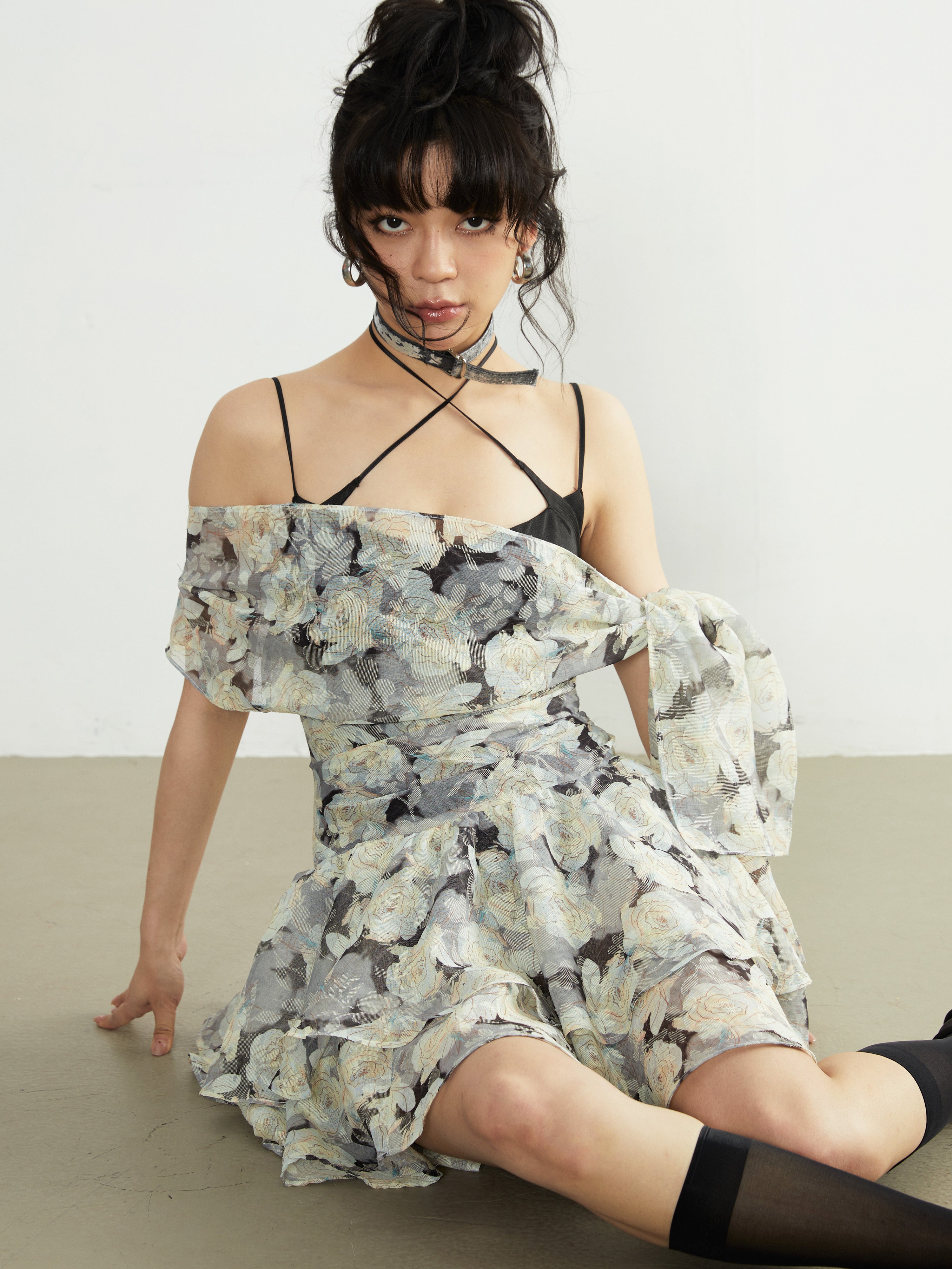 Rose Print Ruffle Fairy Dress Set-UP – ARCANA ARCHIVE