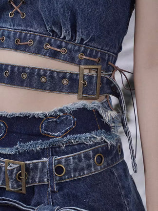 Niche Backless Denim Vest – ARCANA ARCHIVE