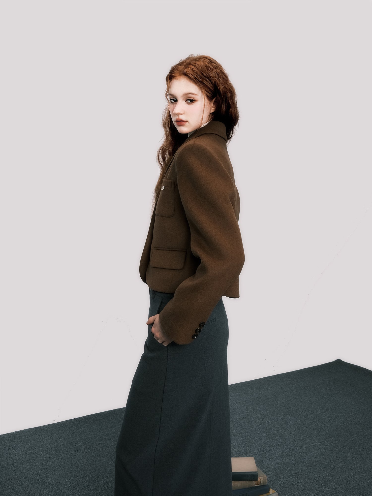 Wool Blend Short Single Jacket – ARCANA ARCHIVE