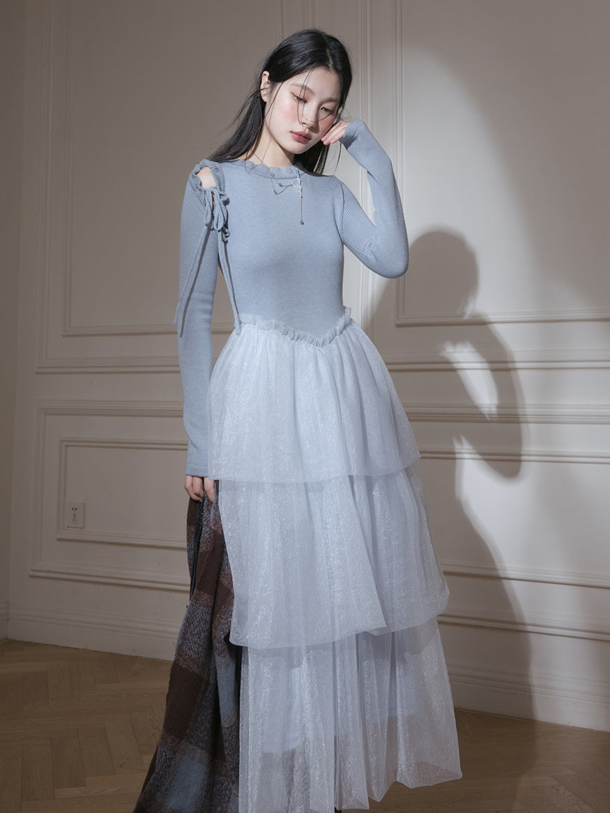 Patchwork Design Sheer Cake Dress – ARCANA ARCHIVE