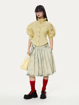 Striped Palace Retro Style Puff Mid-sleeve Shirt – ARCANA ARCHIVE