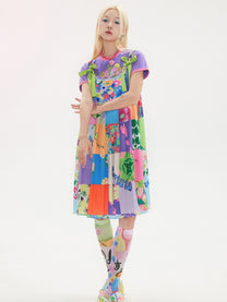 Stitching Denim Print Strap Sling One-piece – ARCANA ARCHIVE