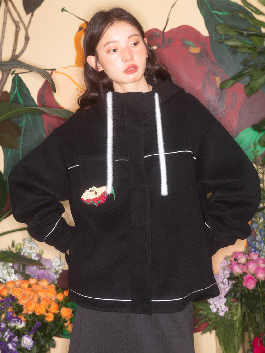 Apple Embroidered Hooded Jacket – ARCANA ARCHIVE