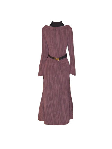 Open-Shoulder Retro Long Chic Drape 2Way One-Piece – ARCANA ARCHIVE