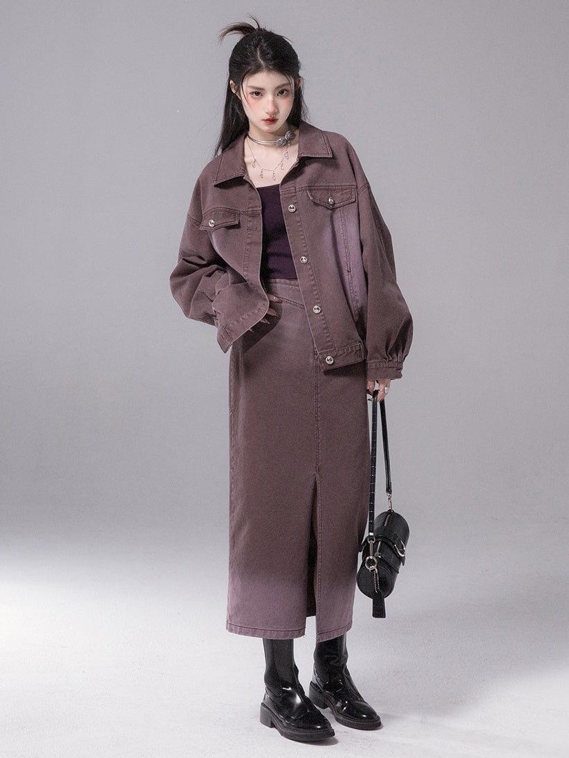 Denim Jacket & Slit Skirt Set-up – ARCANA ARCHIVE