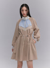 Drawstring Sporty Flare Stand-Collar ONE-PIECE – ARCANA ARCHIVE
