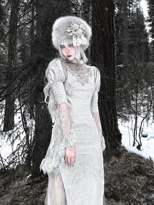 Gothic Mermaid Lace Velvet Cosplay ONE-PIECE Dress – ARCANA ARCHIVE