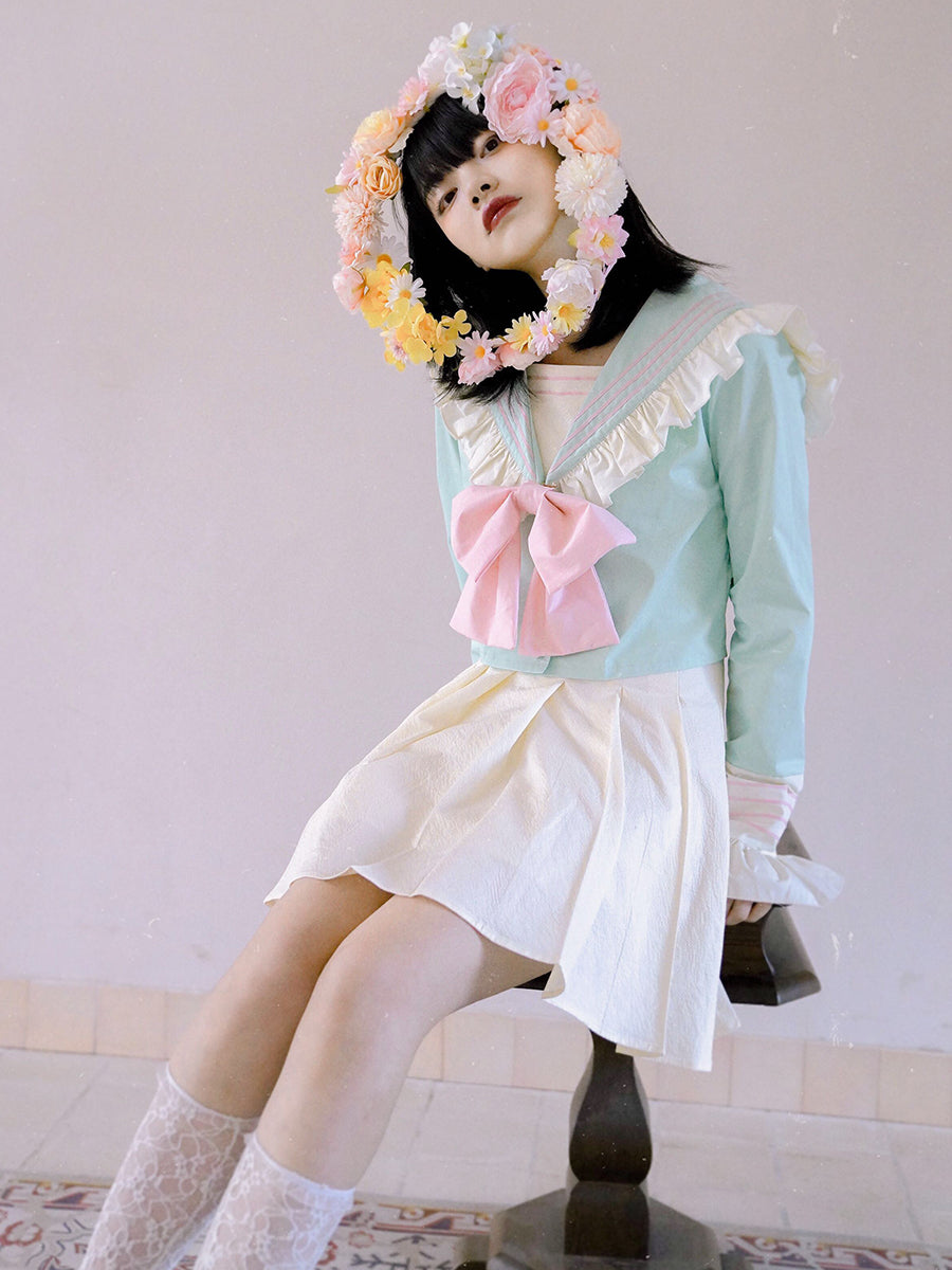 Sailor Frill Retro Ribbon Cropped Jacket - daytoday daily institute ...