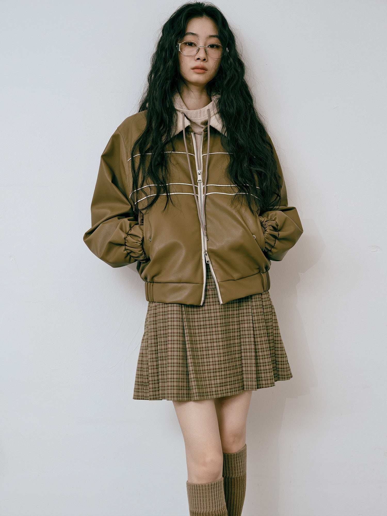 Leather Boa Handsome Jacket - lvetong – ARCANA ARCHIVE