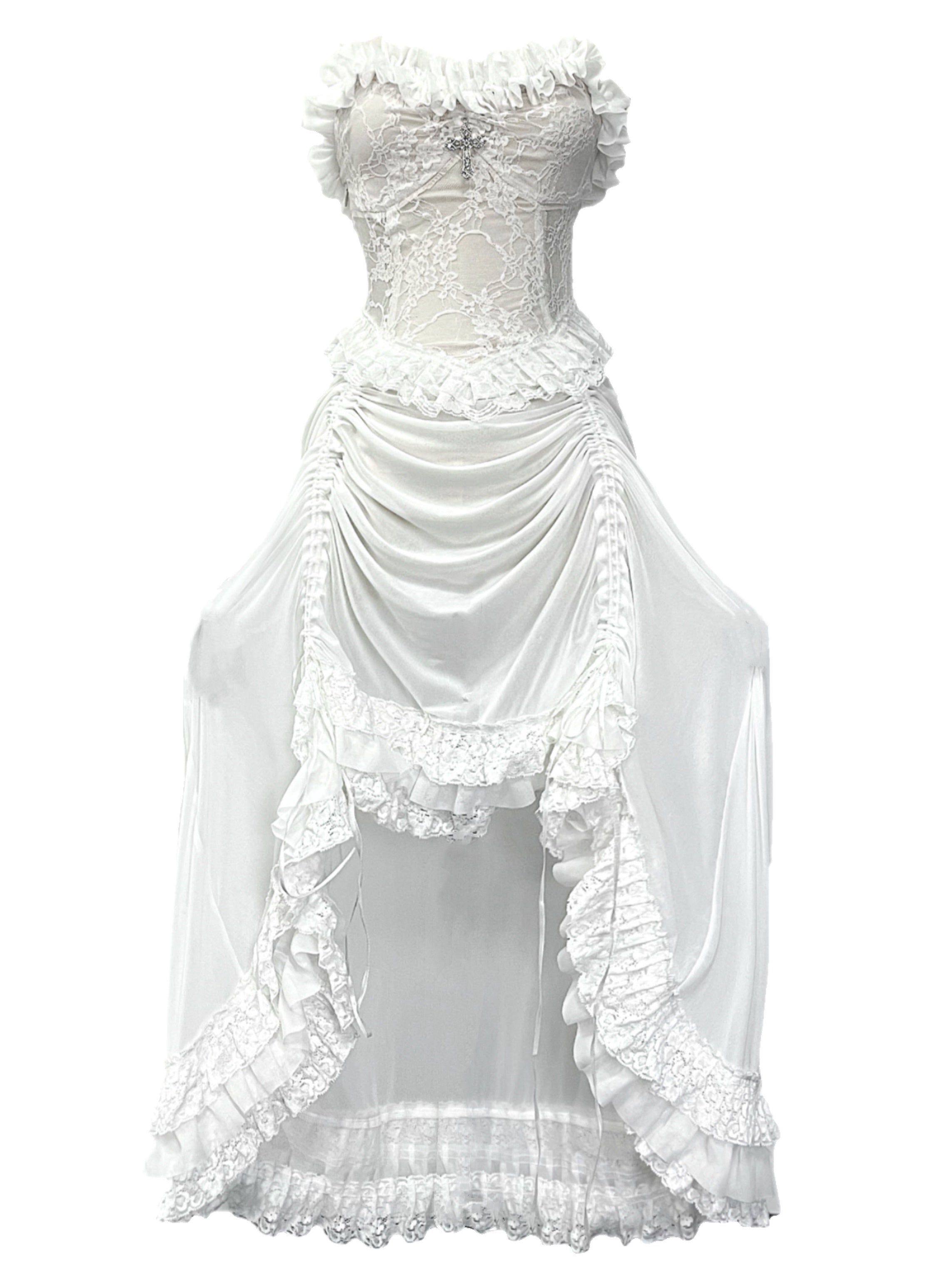 Gothic Princess Lace Gather Frill One-Piece Dress – ARCANA ARCHIVE