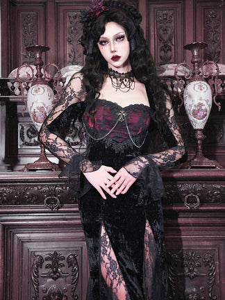 Gothic Velvet Lace Cosplay ONE-PIECE Dress – ARCANA ARCHIVE