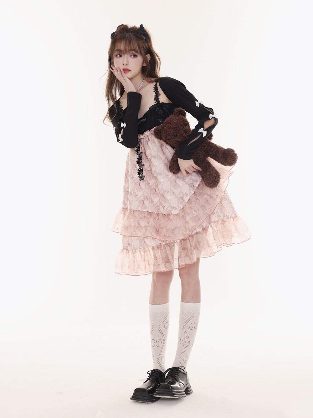 Fairy Tiered Frill Ribbon Cute One-piece - FRAGILE HEART – ARCANA ARCHIVE