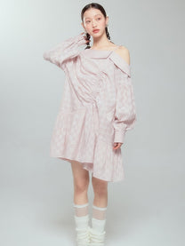 Asymmetric Loose Checkerboard One-Piece – ARCANA ARCHIVE