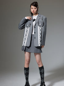 Ruffle Design Suit Jacket - DIDDI MODA – ARCANA ARCHIVE
