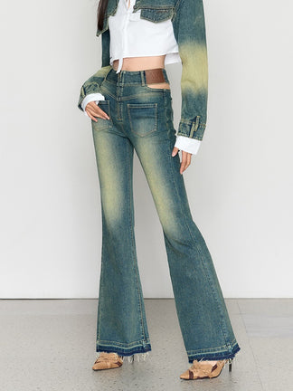 High Waist Retro Wash Bootcut Jeans - NOTAWEAR – ARCANA ARCHIVE