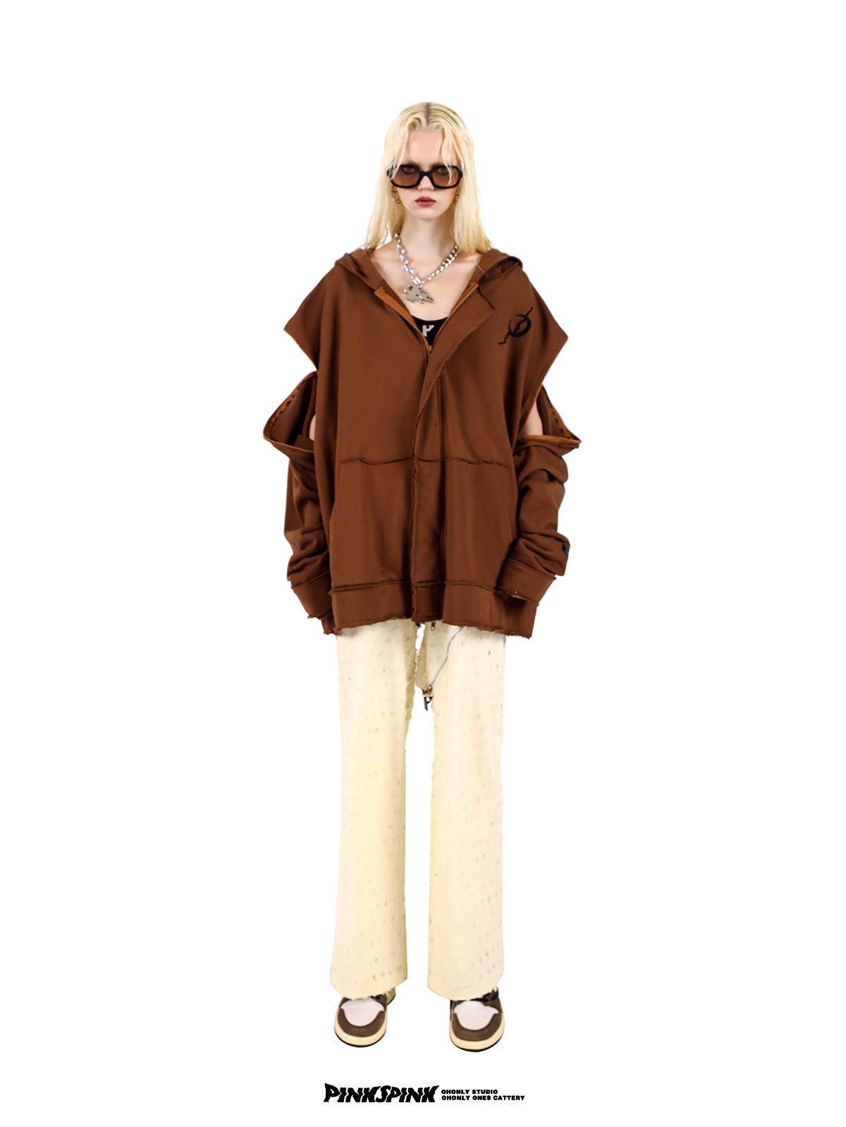 Unique Embroidery Wide-leg Fastener Pants - PINKSPINK – ARCANA ARCHIVE