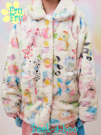 Printed Plush Warm Jacket - FruFRU – ARCANA ARCHIVE