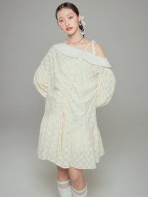 Asymmetric Loose Checkerboard One-Piece – ARCANA ARCHIVE