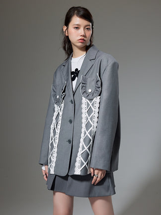 Ruffle Design Suit Jacket - DIDDI MODA – ARCANA ARCHIVE